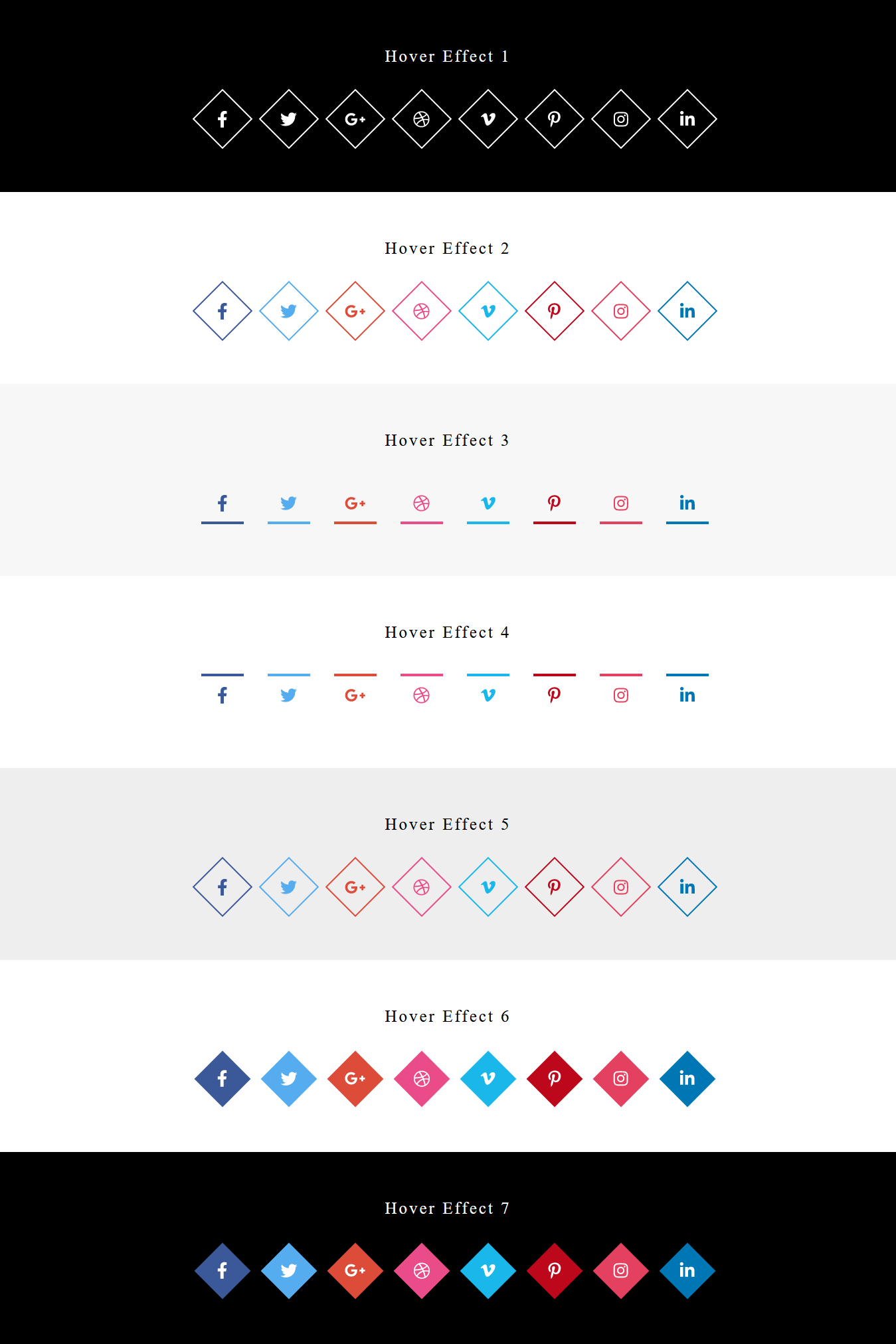 Social Media Button Hover Effect By Romincomputer Codecanyon